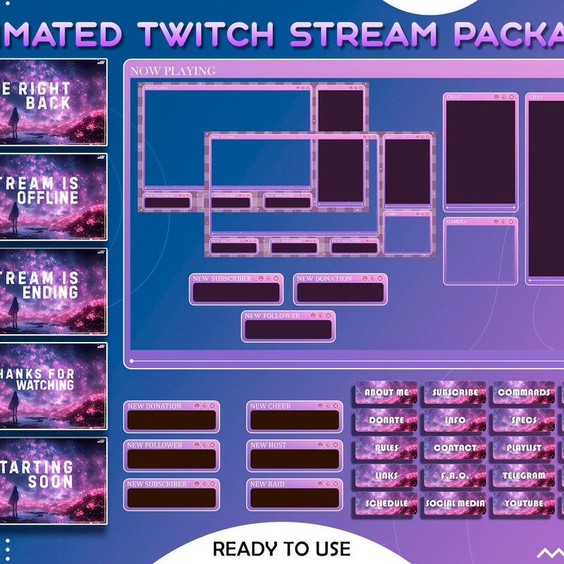 Pink Space Twitch Screen - Etsy