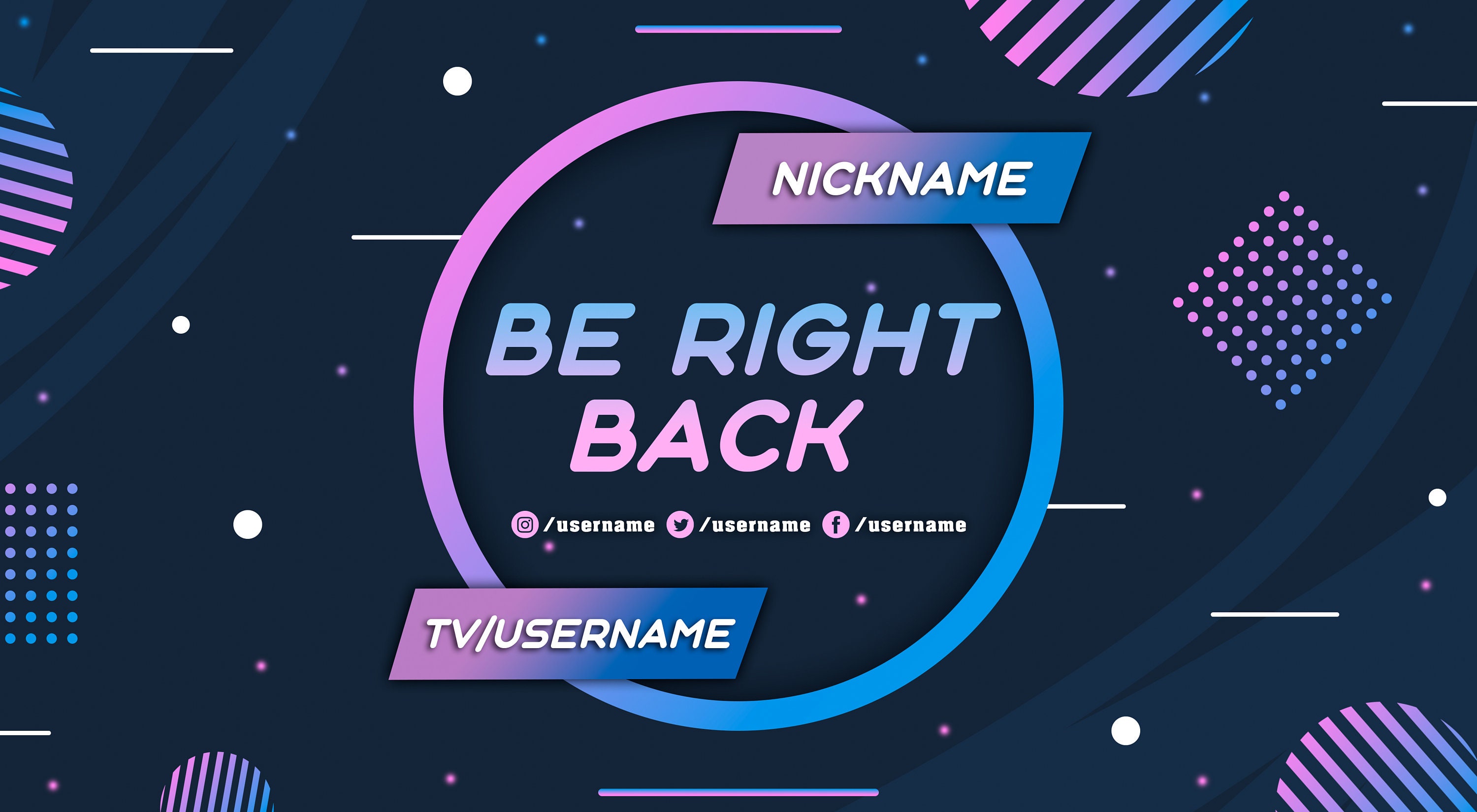 5x Modern Stream Screens for Twitch Offline,starting,ending,brb ...