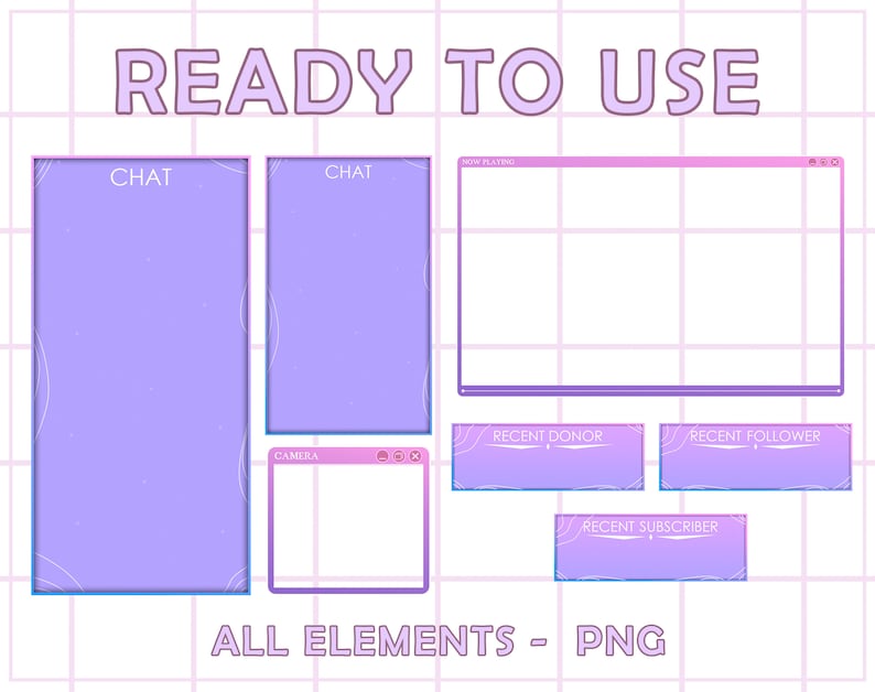 Animated Stream Overlay Package, Twitch Overlay. Cute Twitch Overlay ...