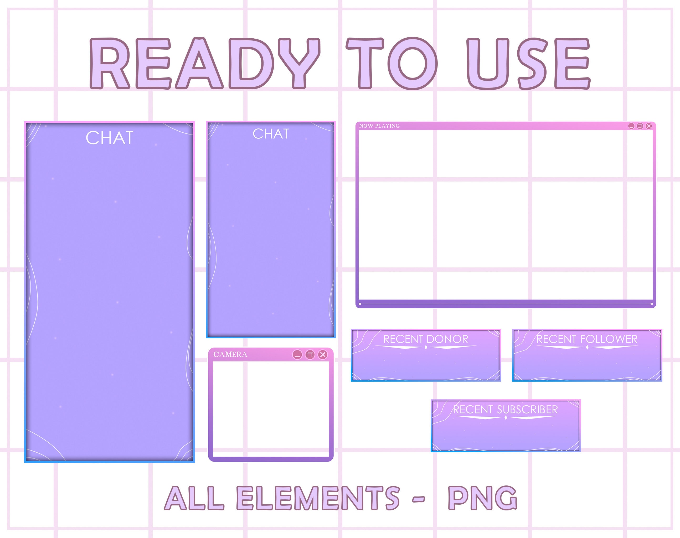 Animated Stream Overlay Package, Twitch Overlay. Cute Twitch Overlay ...