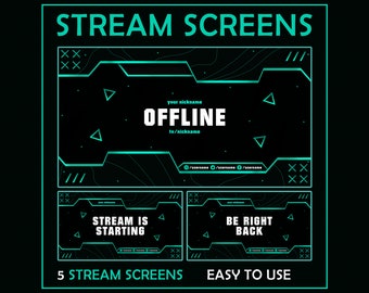 5x Modern Stream Screens for Twitch Offline,starting,ending,brb ...