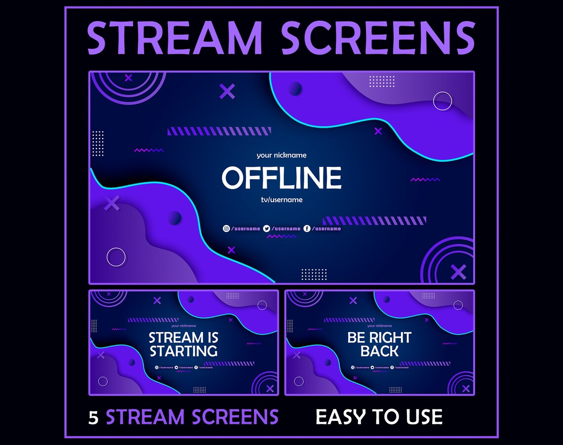 5x Cute Twitch Overlays for Stream Aesthetic Red Offline,starting ...