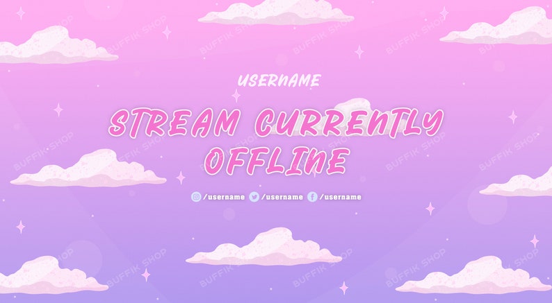 5x Cute Twitch Overlays for Stream Aesthetic Red - Offline,starting ...