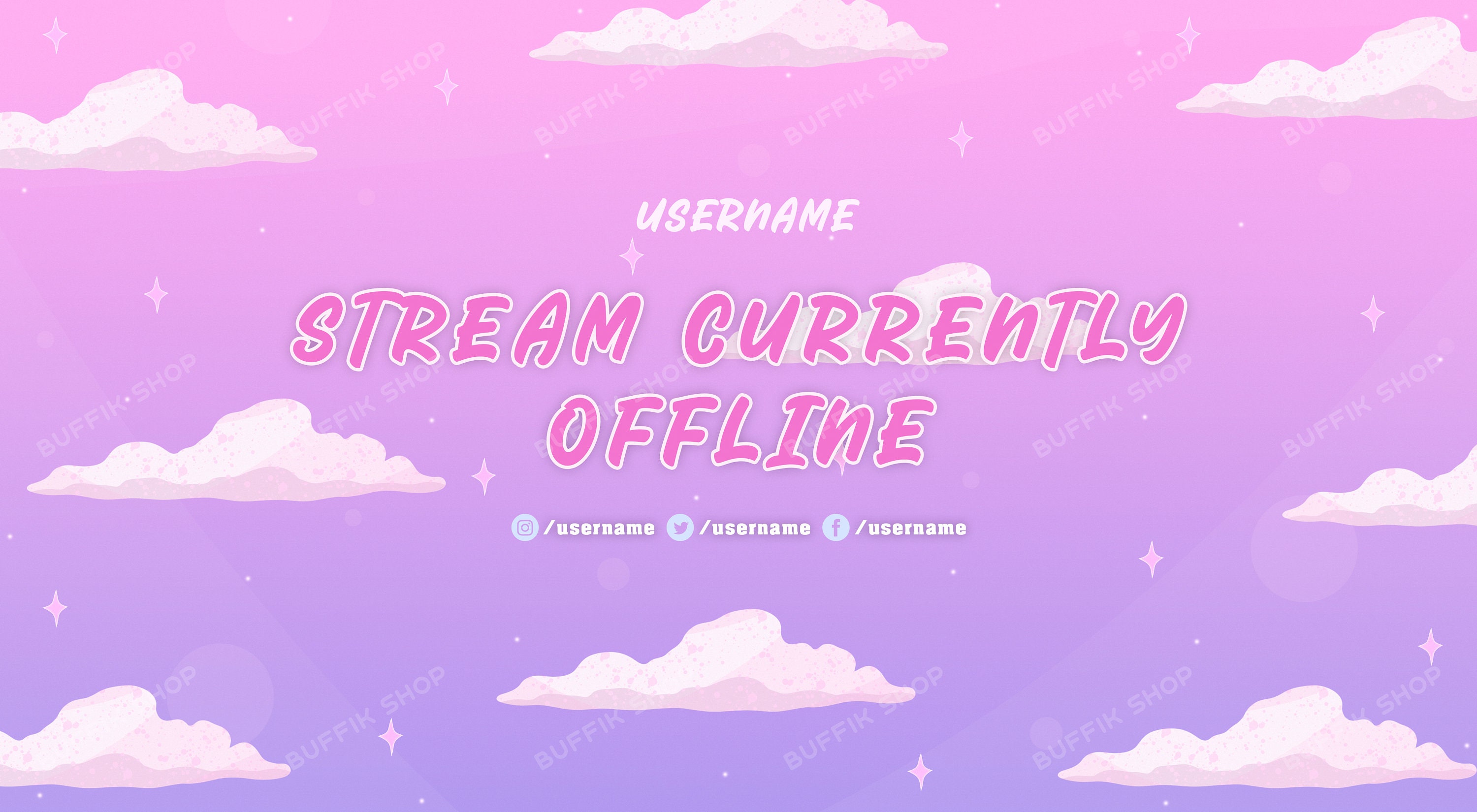 5x Cute Twitch Overlays for Stream Aesthetic Red Offline,starting ...