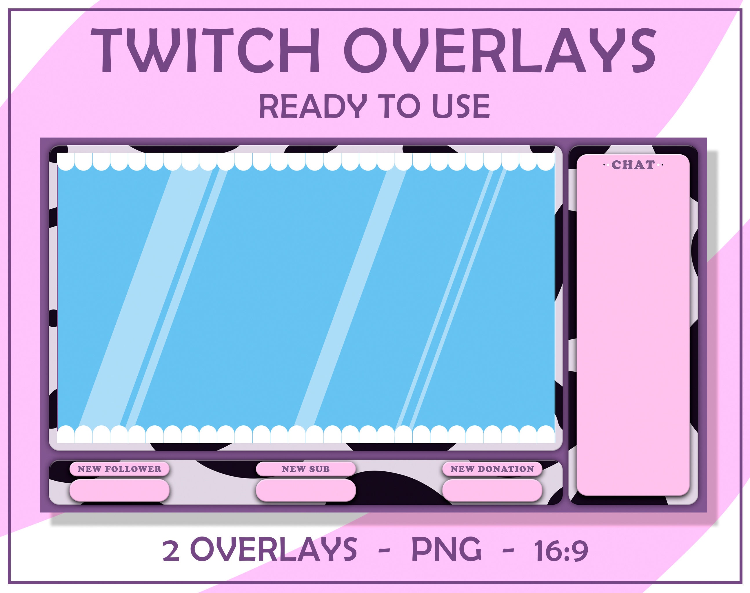 Twitch Cute Overlays for Stream. Cute Panda Overlay for - Etsy