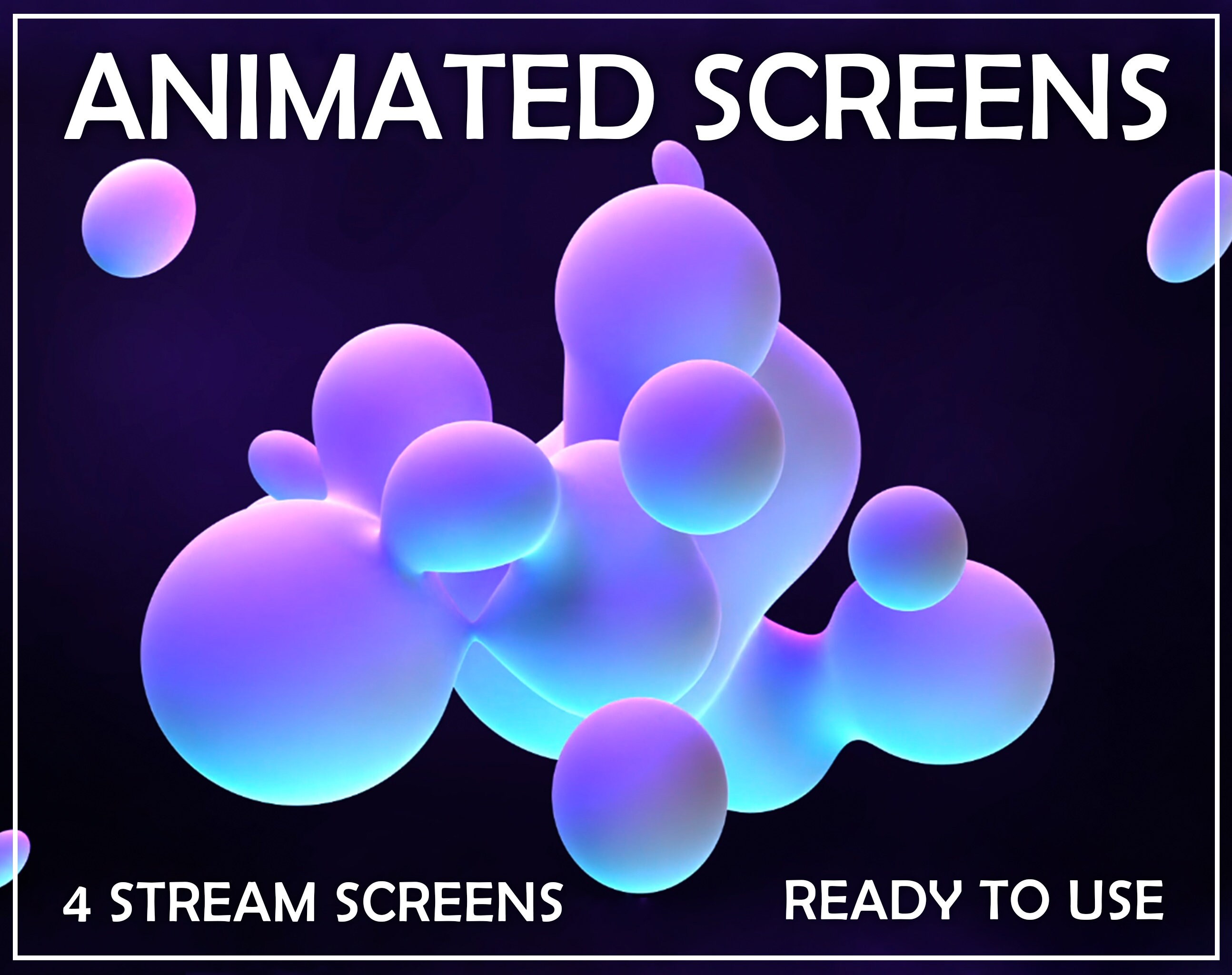 ANIMATED 4x Twitch Overlay Neon Liquid Blobs for Stream Offline,tfw,brb,starting Soon. Twitch ...