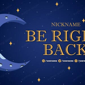 5x Cute Twitch Overlays for Stream Moon Stars Offline,starting,ending ...