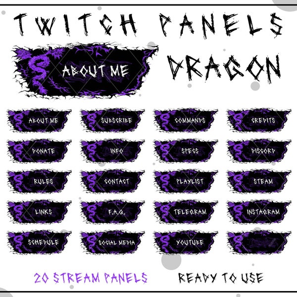 Purple Black Dragon Twitch Overlay - Etsy