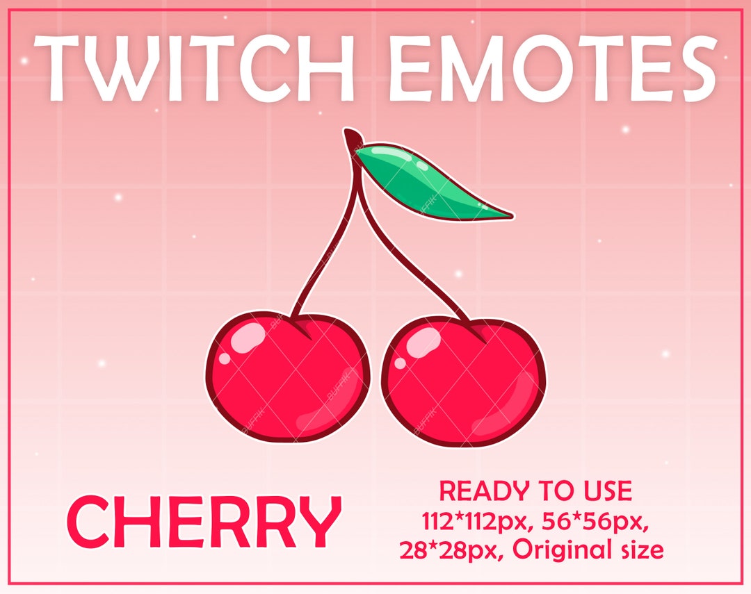 Twitch Cute Emotes Cherry . Badges Cute Kawaii Emote for - Etsy