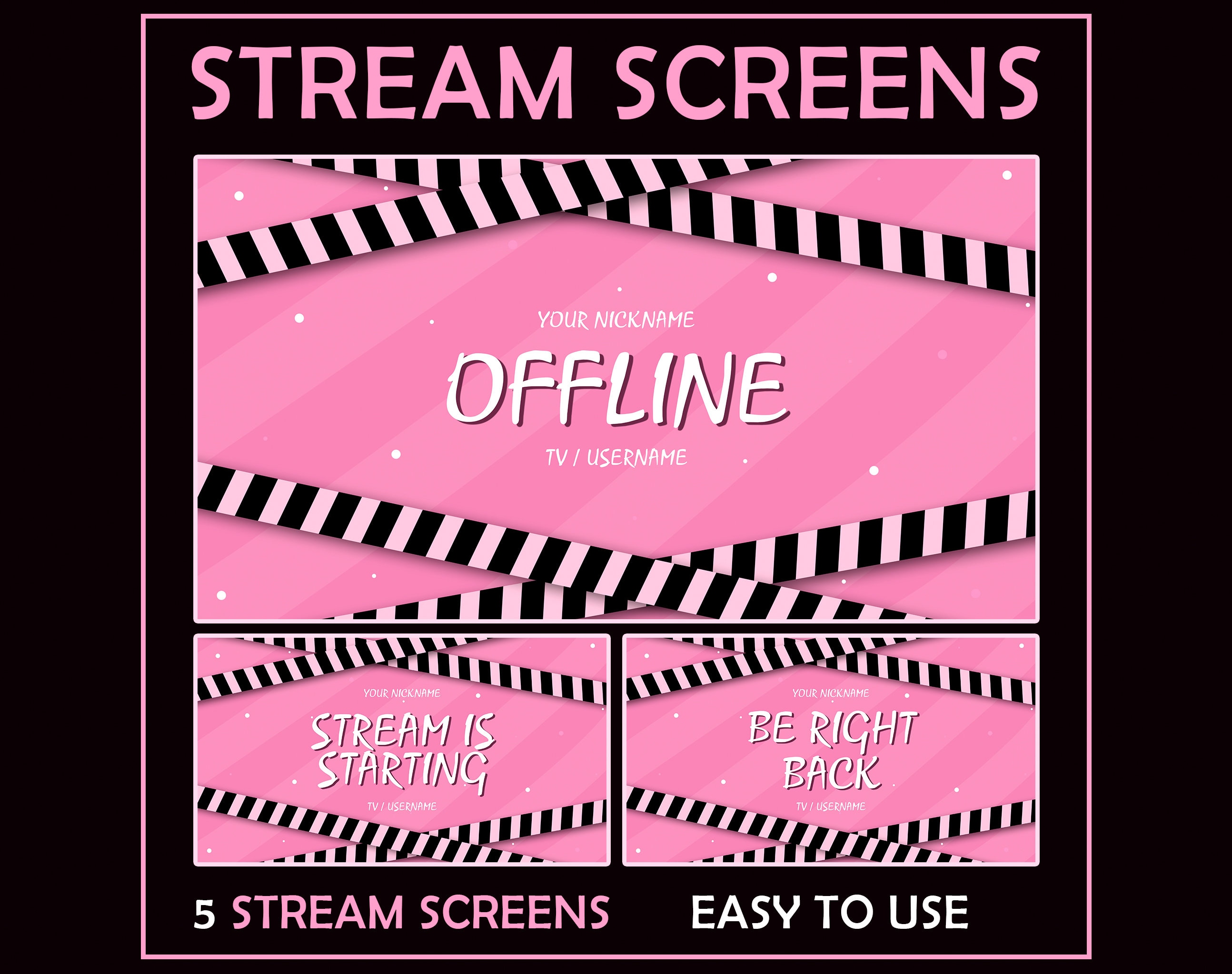 5x Modern Stream Screens for Twitch - Etsy