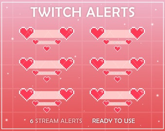 Twitch Cute Aesthetic Pink Alerts . Badges Cute Kawaii Alerts - Etsy