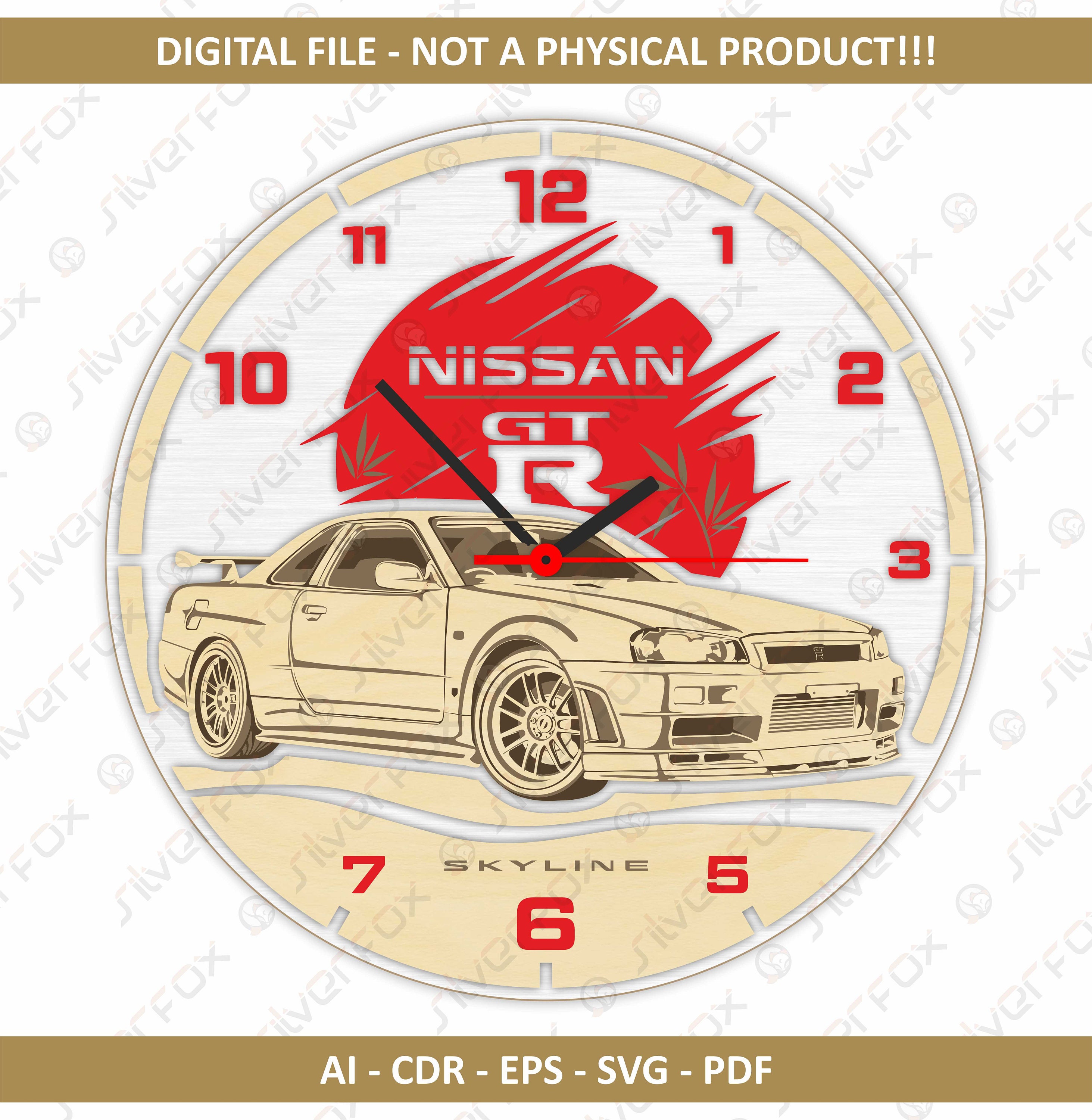 Nissan Skyline R34 GT-R Wall Clock / Digital File / Not a Physical ...