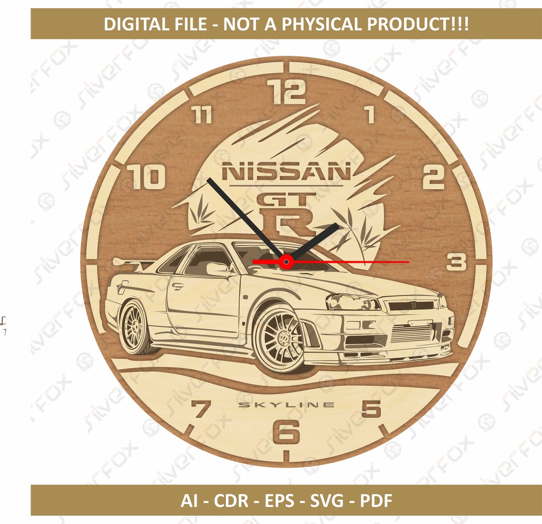 Nissan Skyline R34 GT-R Wall Clock / Digital File / Not a Physical ...