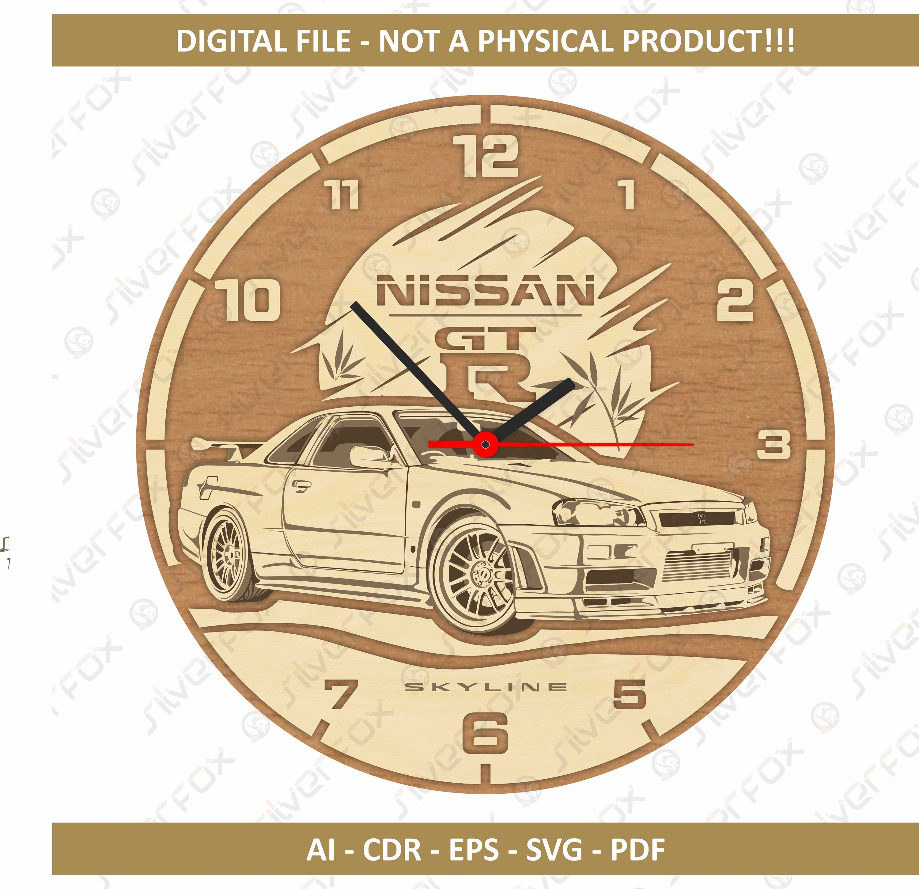 Nissan Skyline R34 GT-R Wall Clock / Digital File / Not a Physical ...