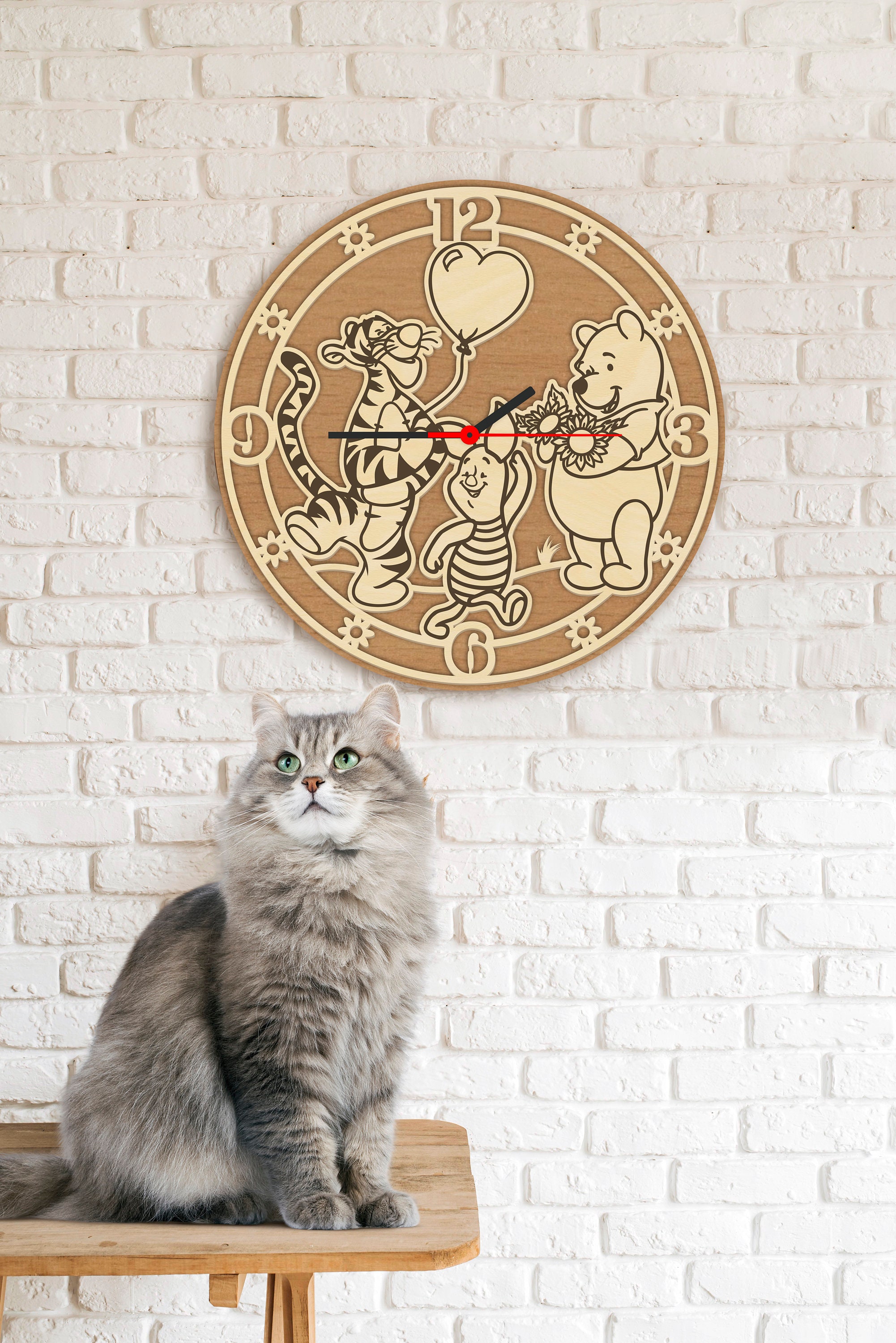 Winnie the Pooh, Piglet and Tigger Wall Clock / Digital File / Not a ...