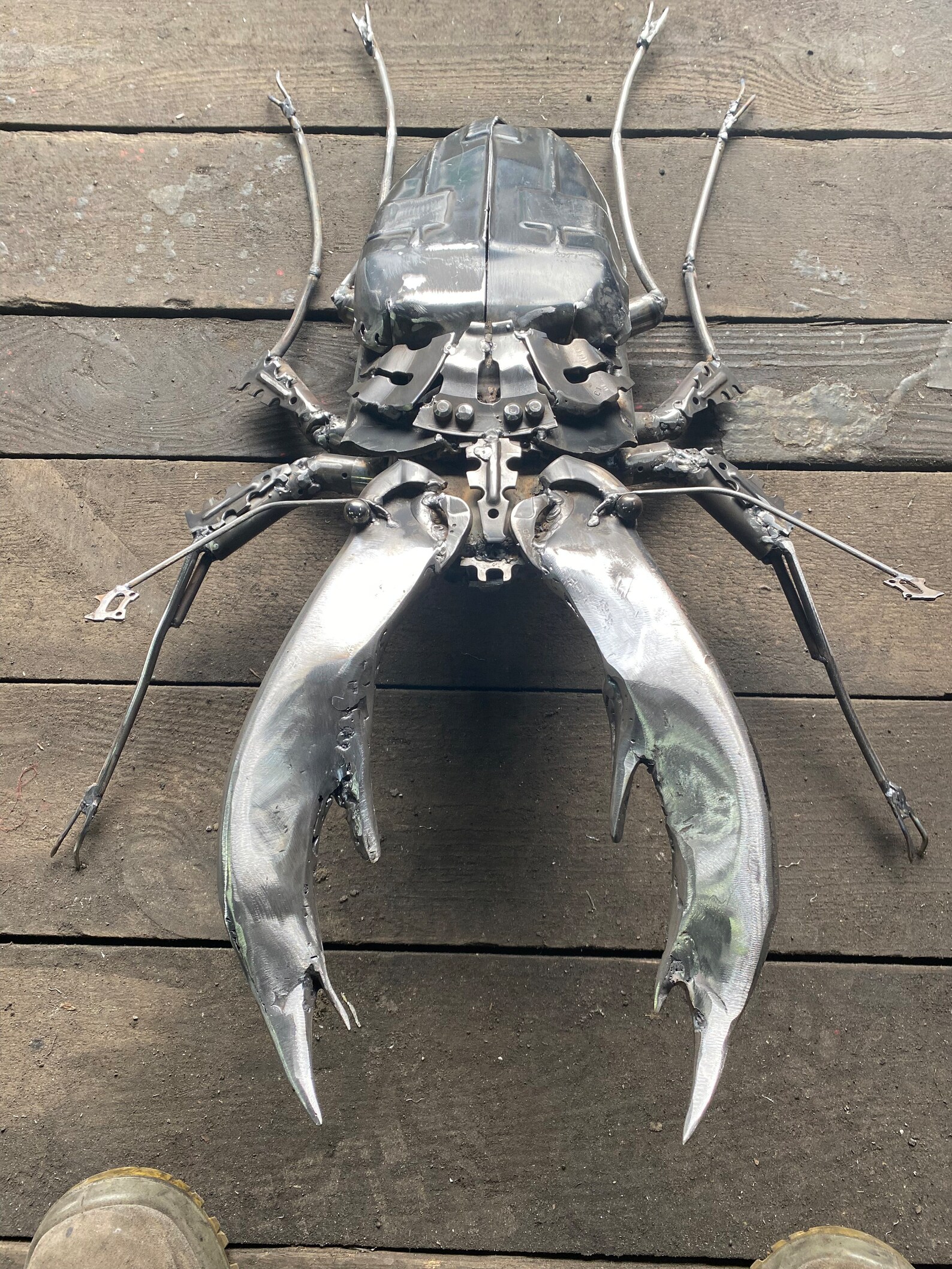 Stag Beetle 16" , Iron Beetle , Modern Recycled Scrapmetal Steampunk ...