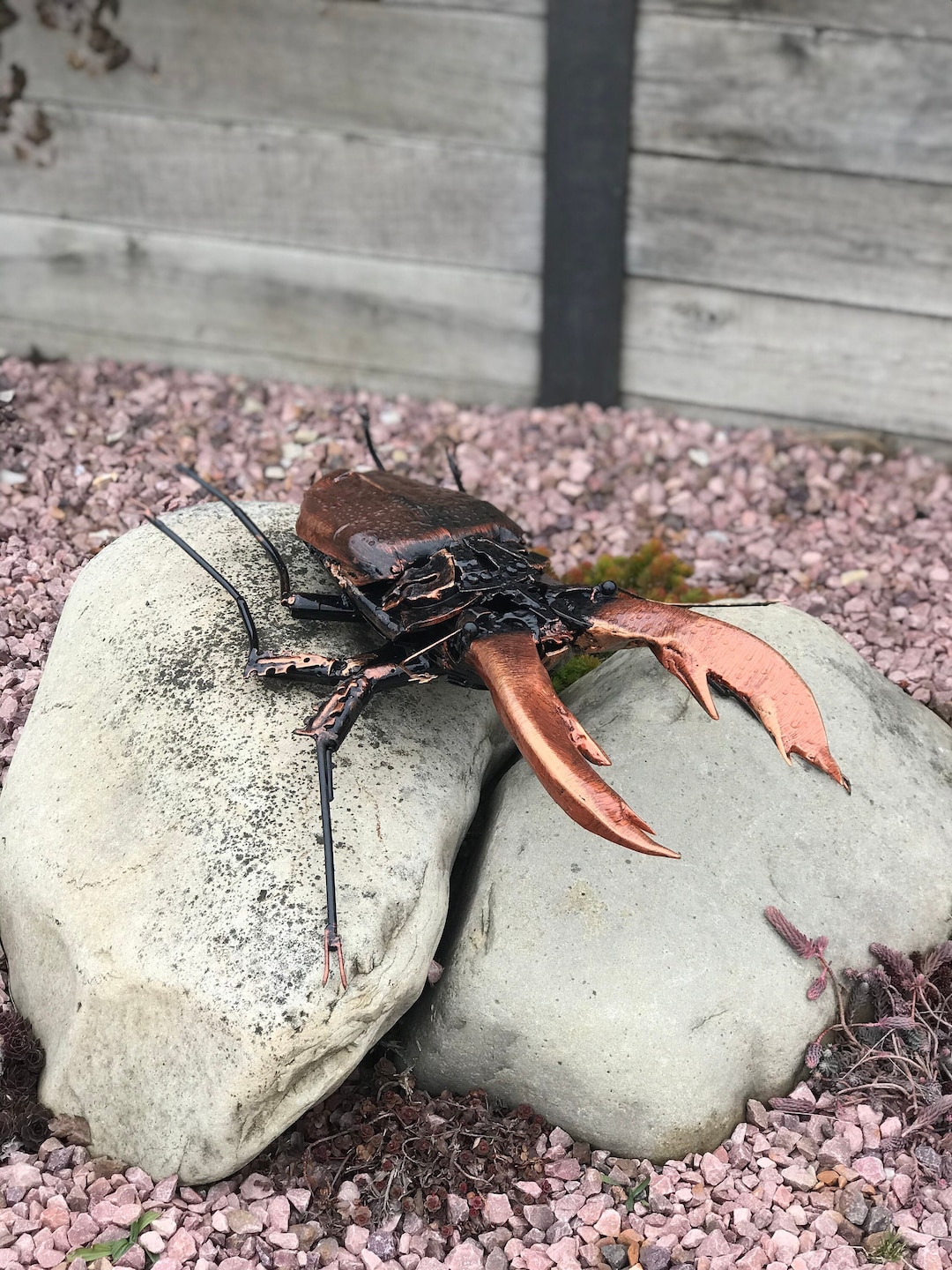 Stag Beetle 16" , Iron Beetle , Modern Recycled Scrapmetal Steampunk ...