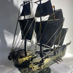 Brig Ship 24″ , Iron Ship , Modern Recycled Scrapmetal Steampunk Metal ...
