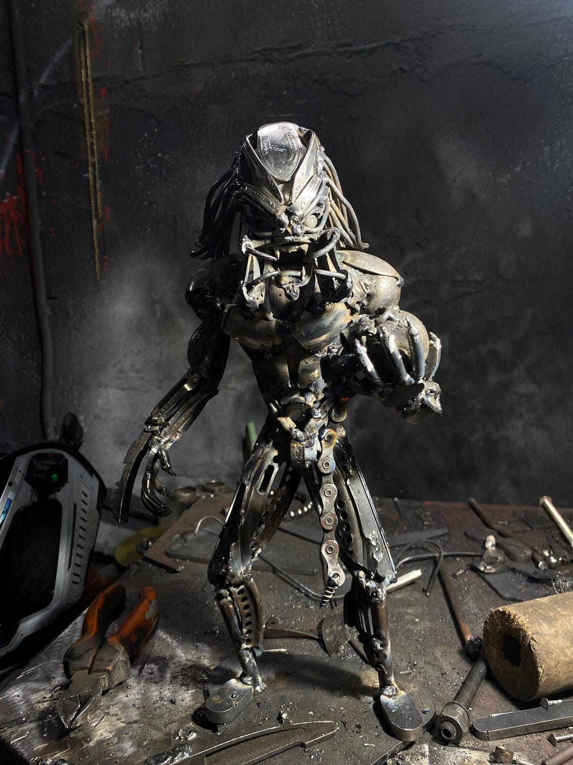Predator Figure Steampunk Scrapmetal Welded Modern Sculpture 17 ...