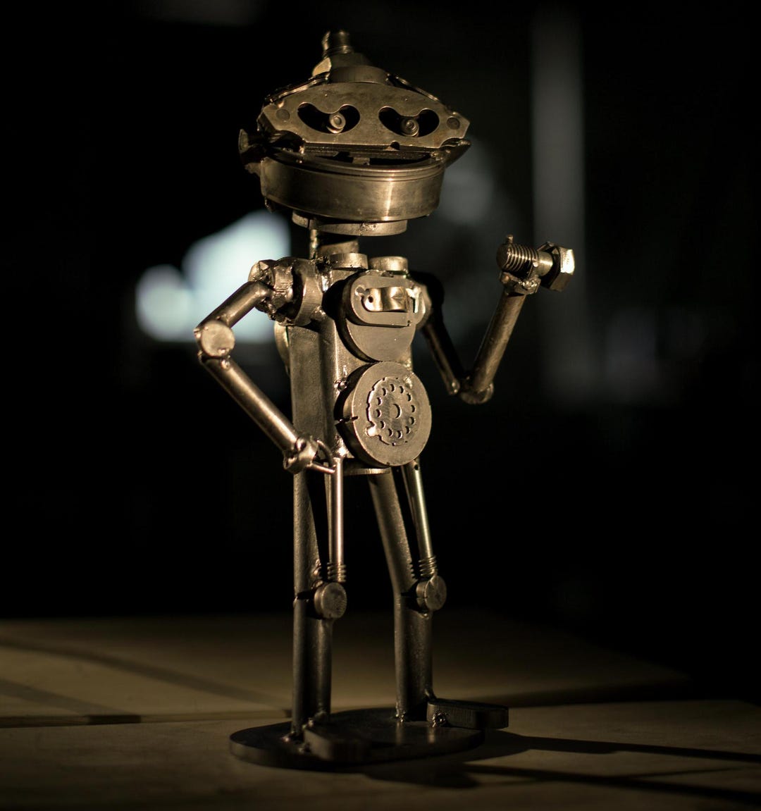 Upcycled Scrap Metal Robot Sculpture: Steampunk Welded Art, 13" - Etsy