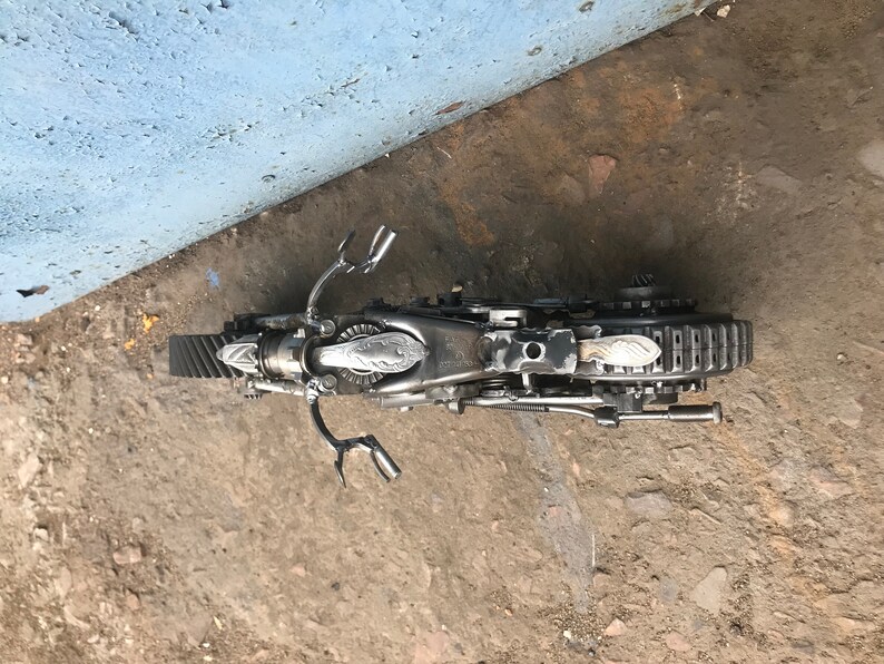 Scrap Metal Motorcycle Sculpture: Handmade Steampunk Motorbike Art - Etsy