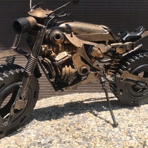 Motorbike 12" Modern Recycled Scrapmetal Steampunk Metal Sculpture ...