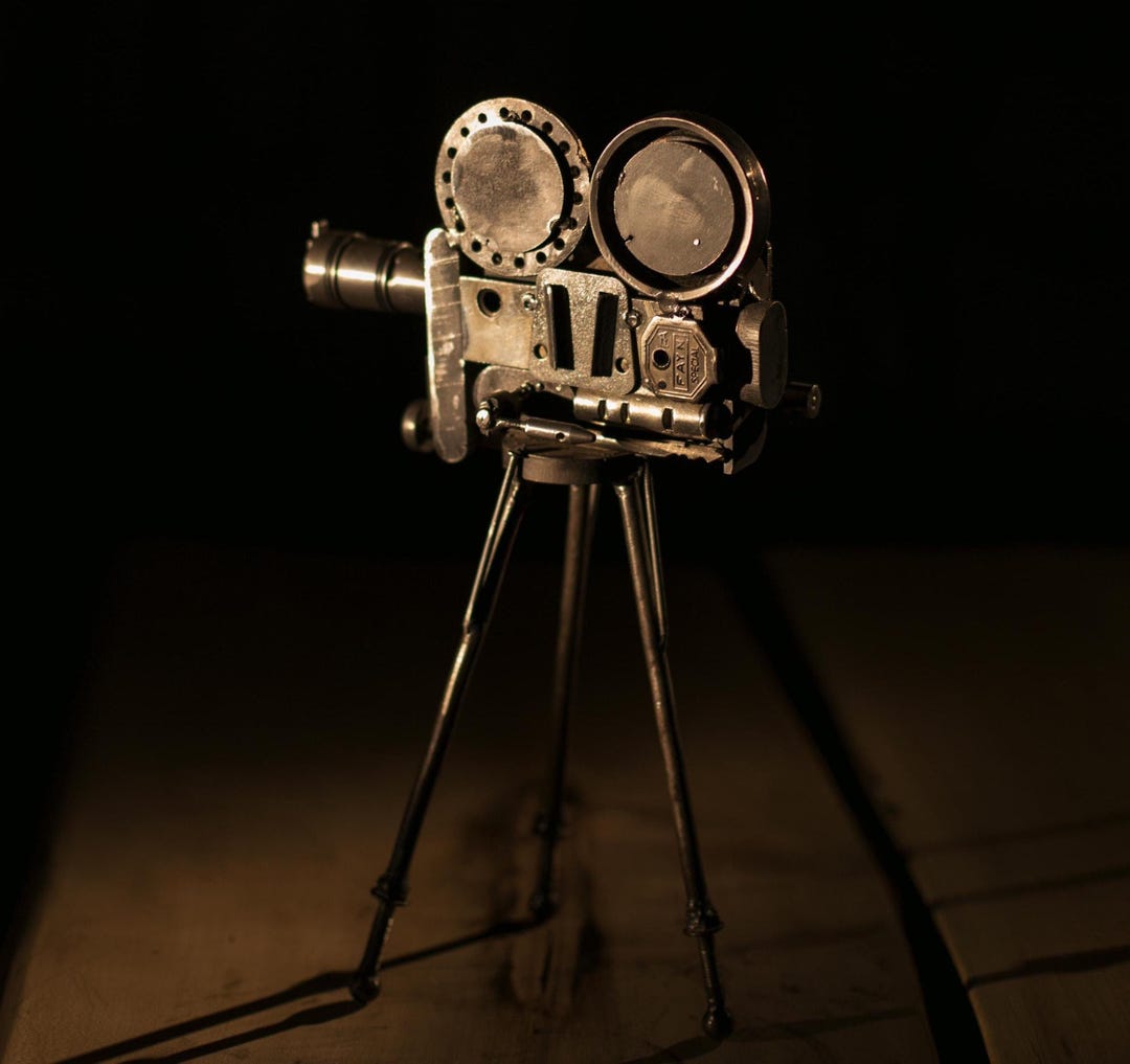 Scrap Metal Retro Video Camera Sculpture - Steampunk Style, Recycled ...