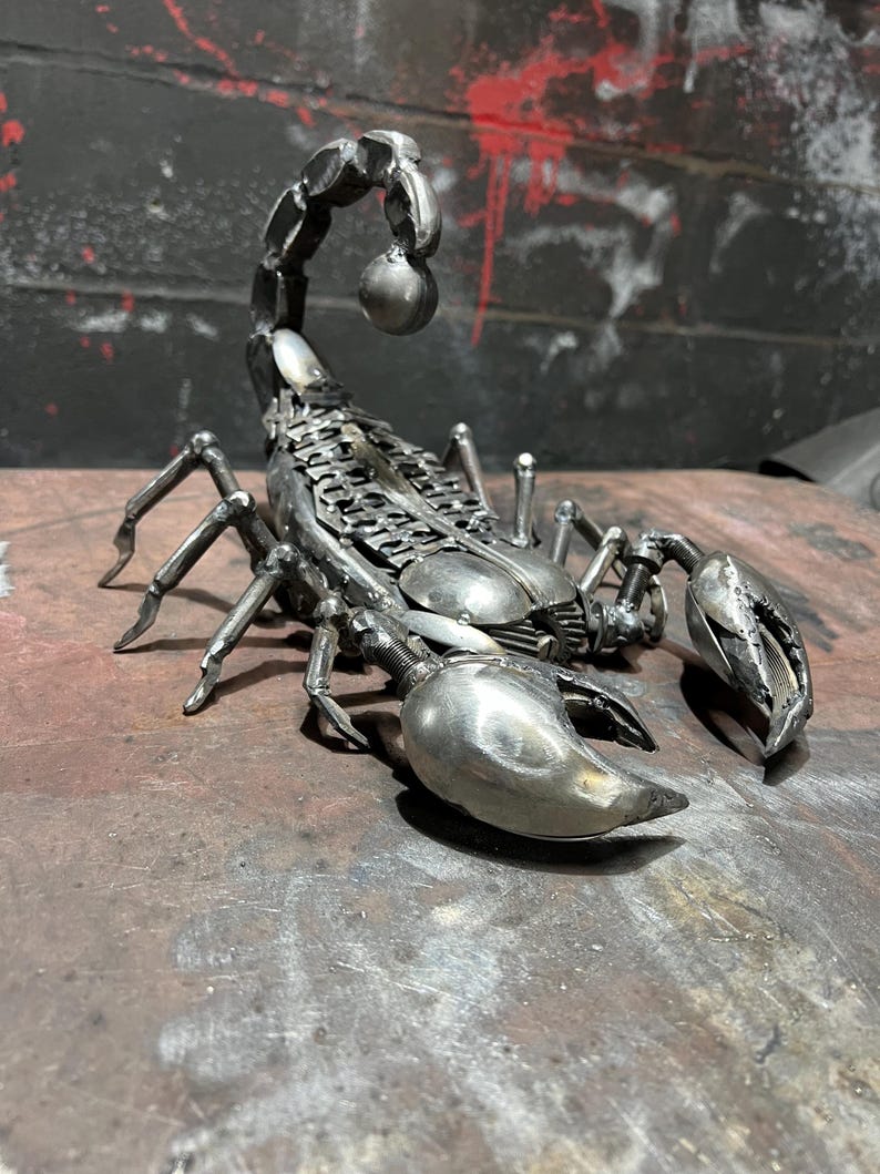 Iron Scorpion 15 Modern Sculpture Recycled Metal Art Unique Gift for ...