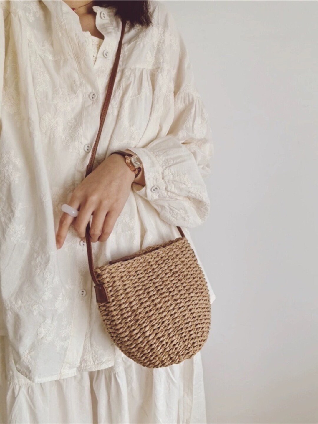 Crossbody Wicker Woven Purse Summer Crossbody Bag Extra Long Crossbody ...