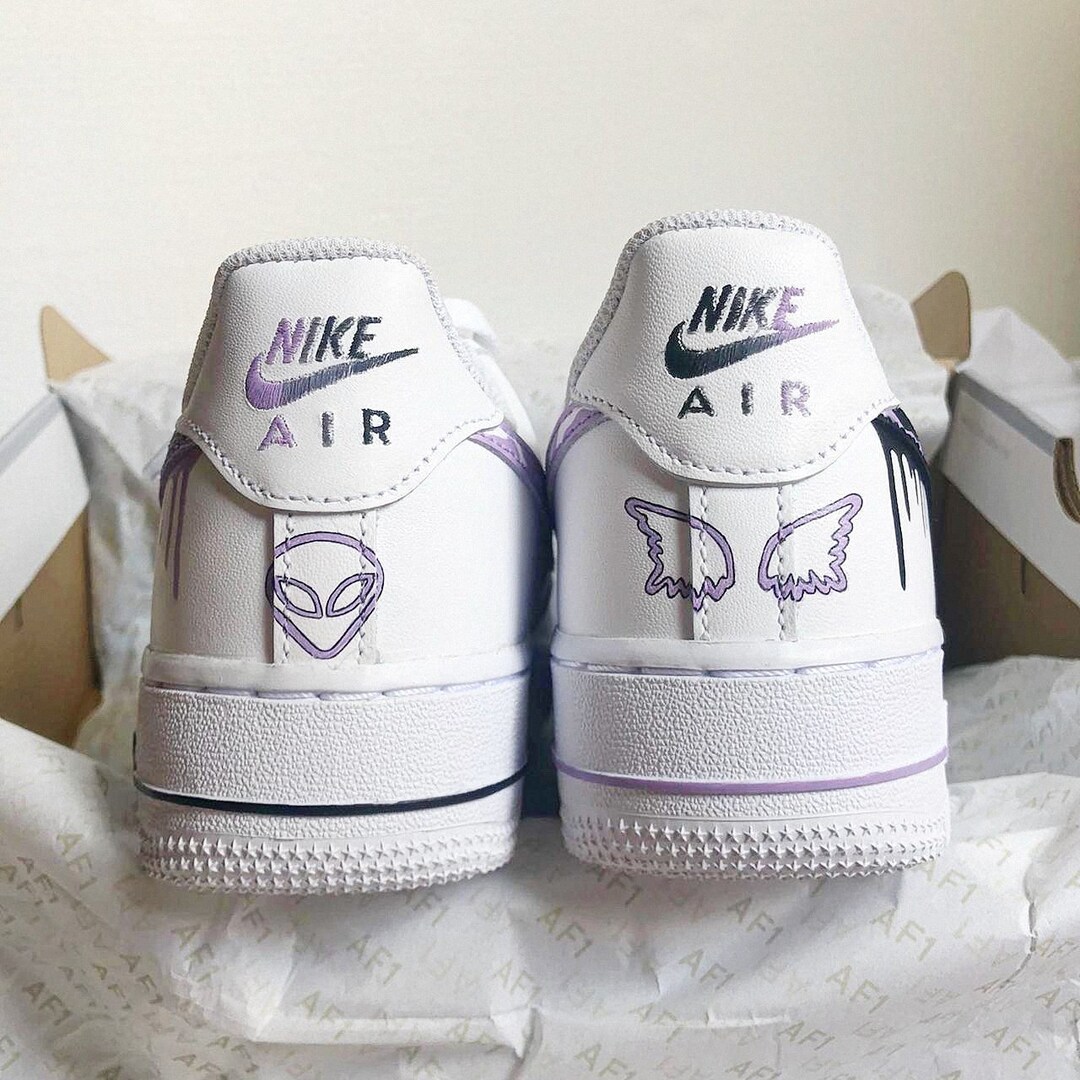 Inverse Flames Black and Lilac Air Force 1 Custom order Now: Airforces1 ...
