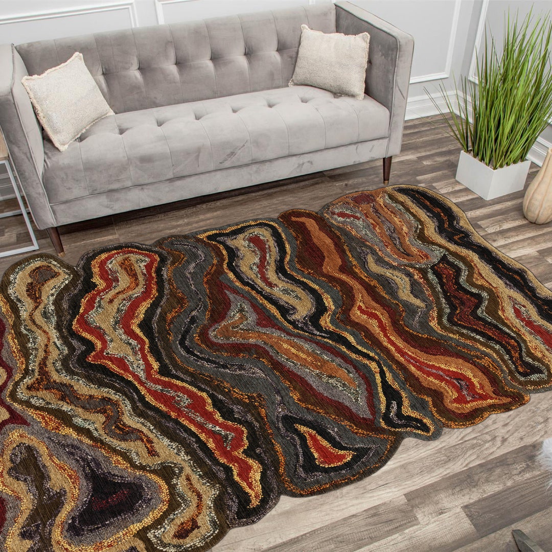 Irregular Carpet Area Rug / Fragment Unique Shape Area Rug / Turkish ...