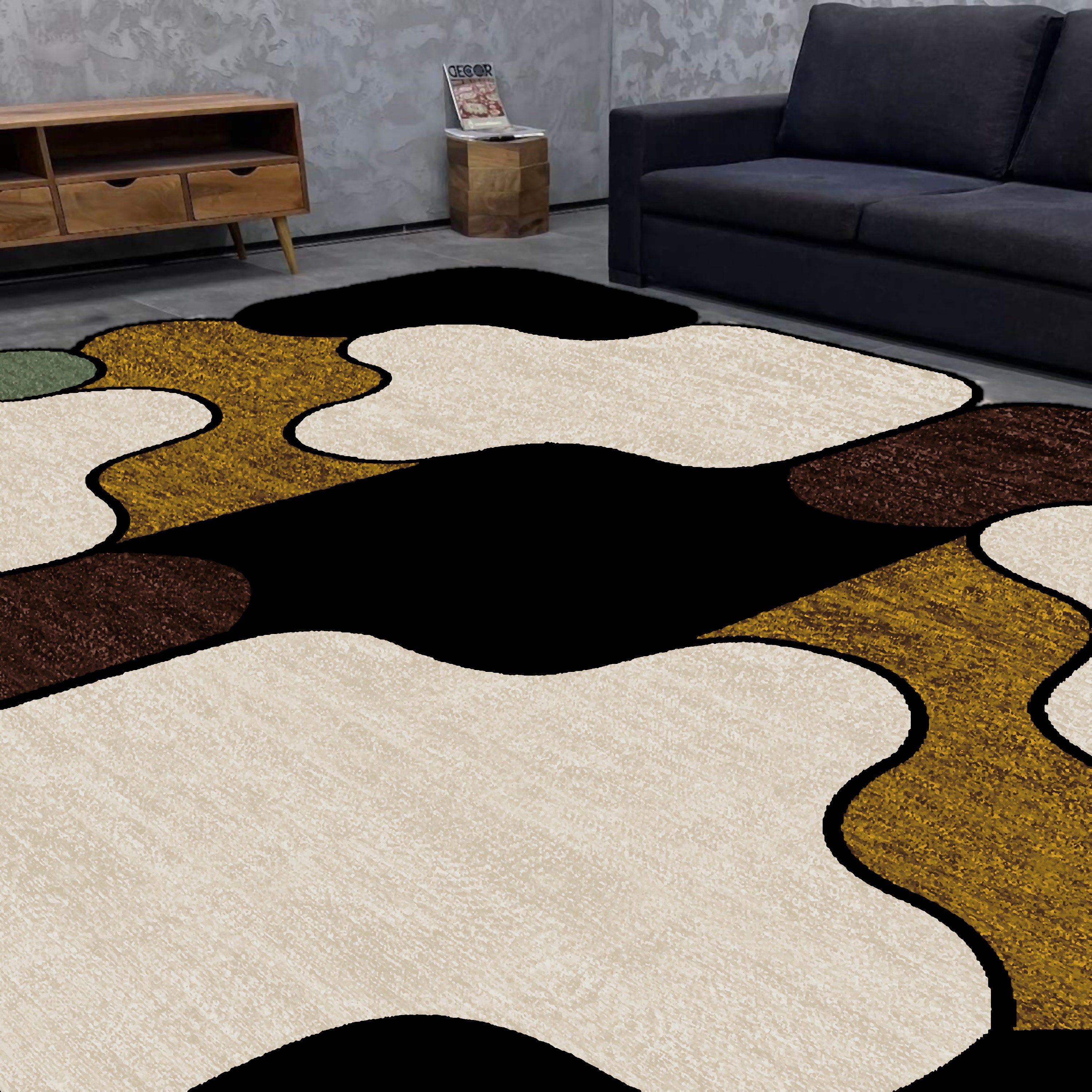 Irregular Carpet Area Rug / Fragment Unique Shape Area Rug / Modern ...