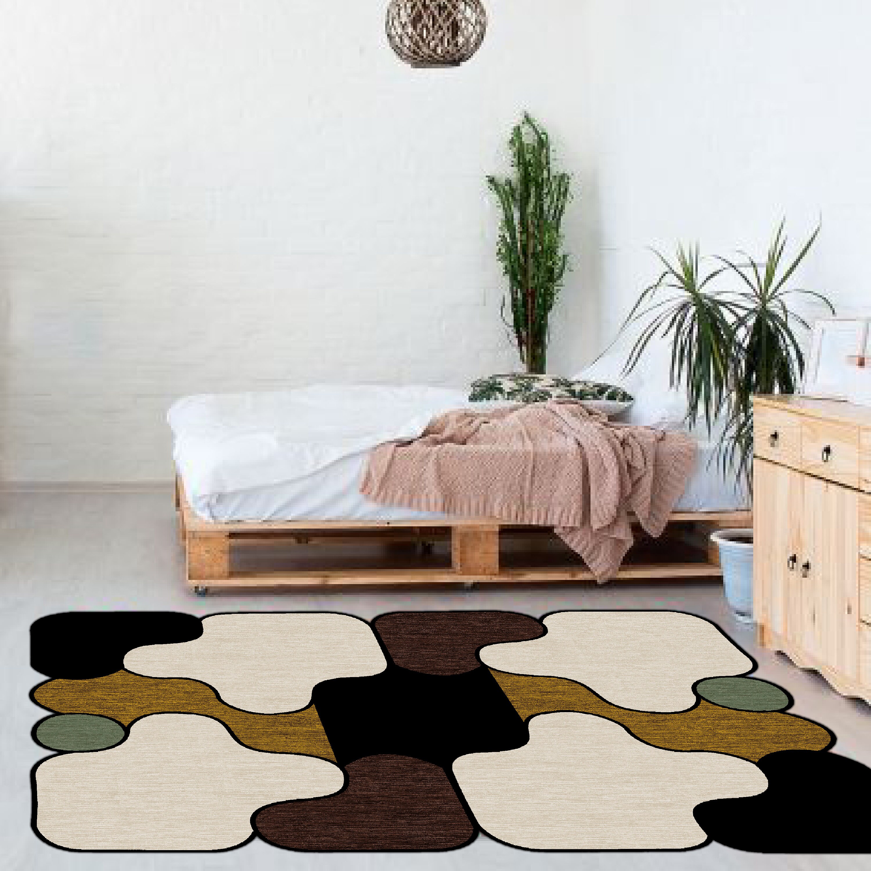 Irregular Carpet Area Rug / Fragment Unique Shape Area Rug / Modern ...