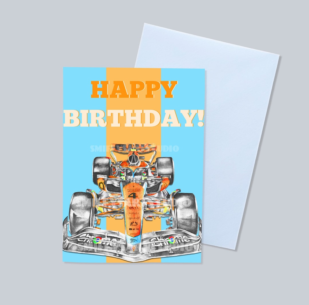 Lando Norris Birthday Card, Formula One Birthday Card, Mclaren Formula ...