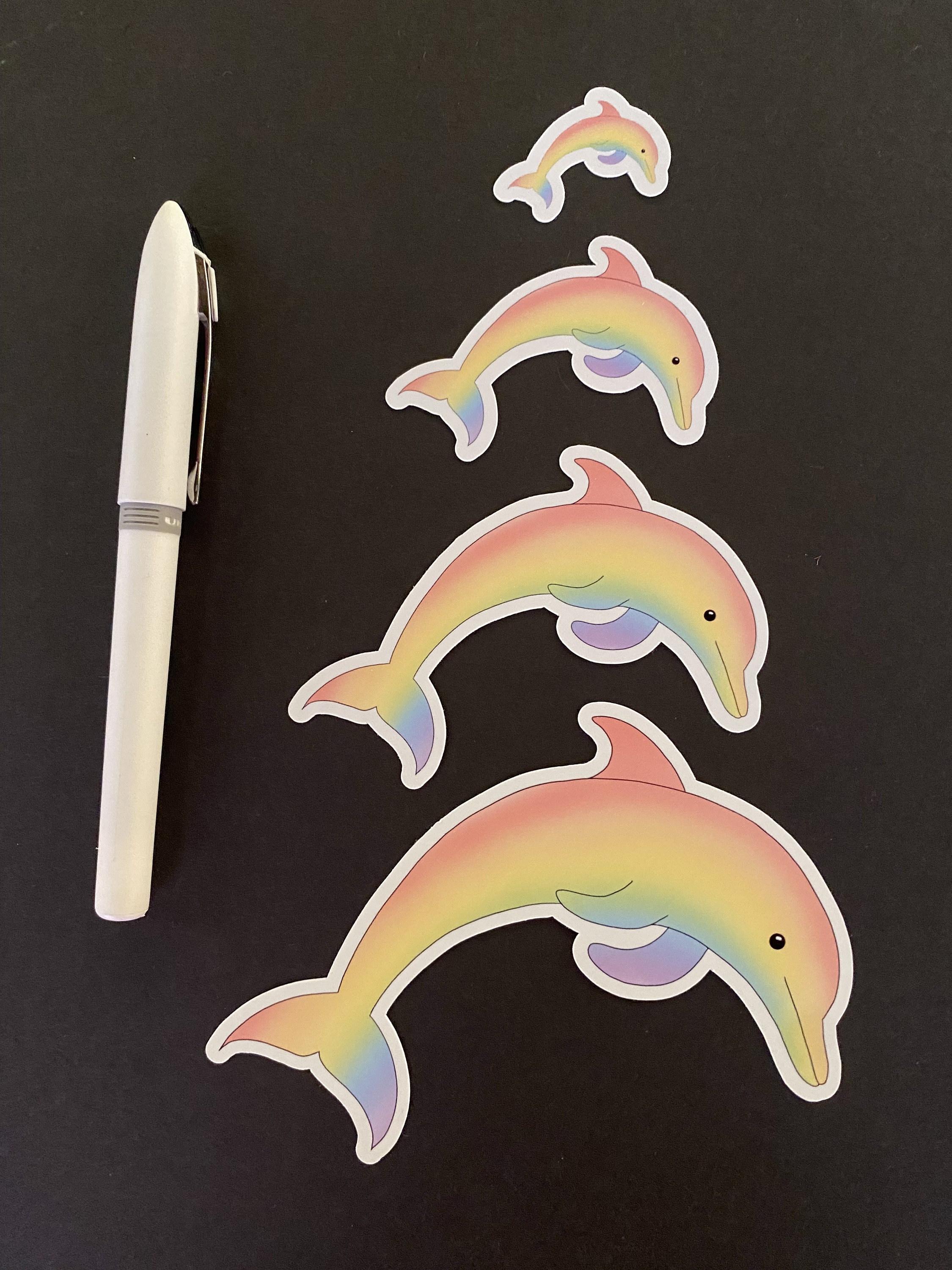 Rainbow Dolphin Sticker - Etsy