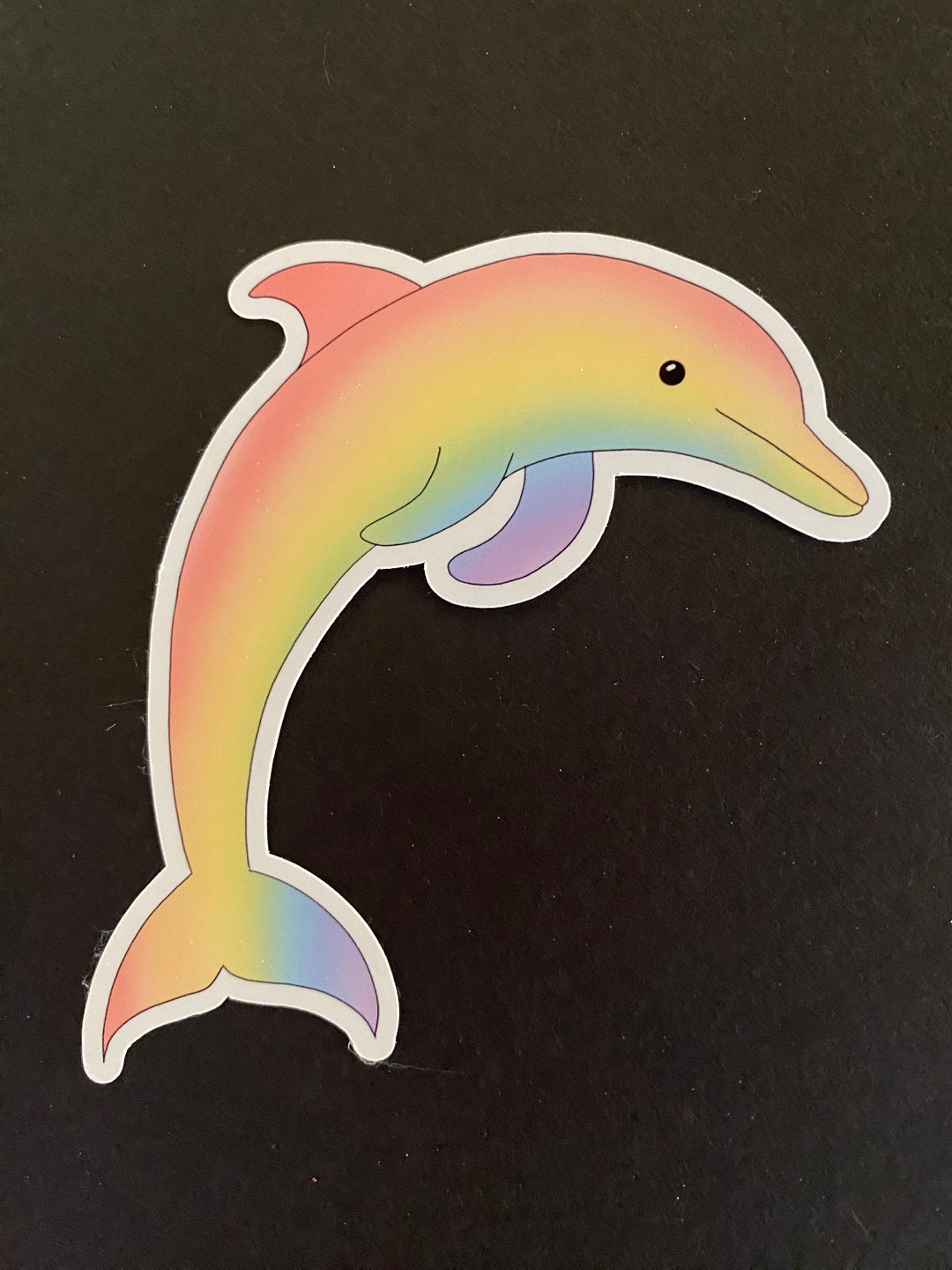 Rainbow Dolphin Sticker - Etsy