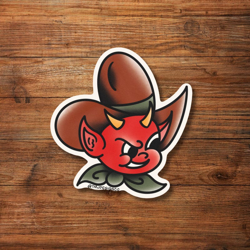 Devil Cartoon Tattoo - Etsy