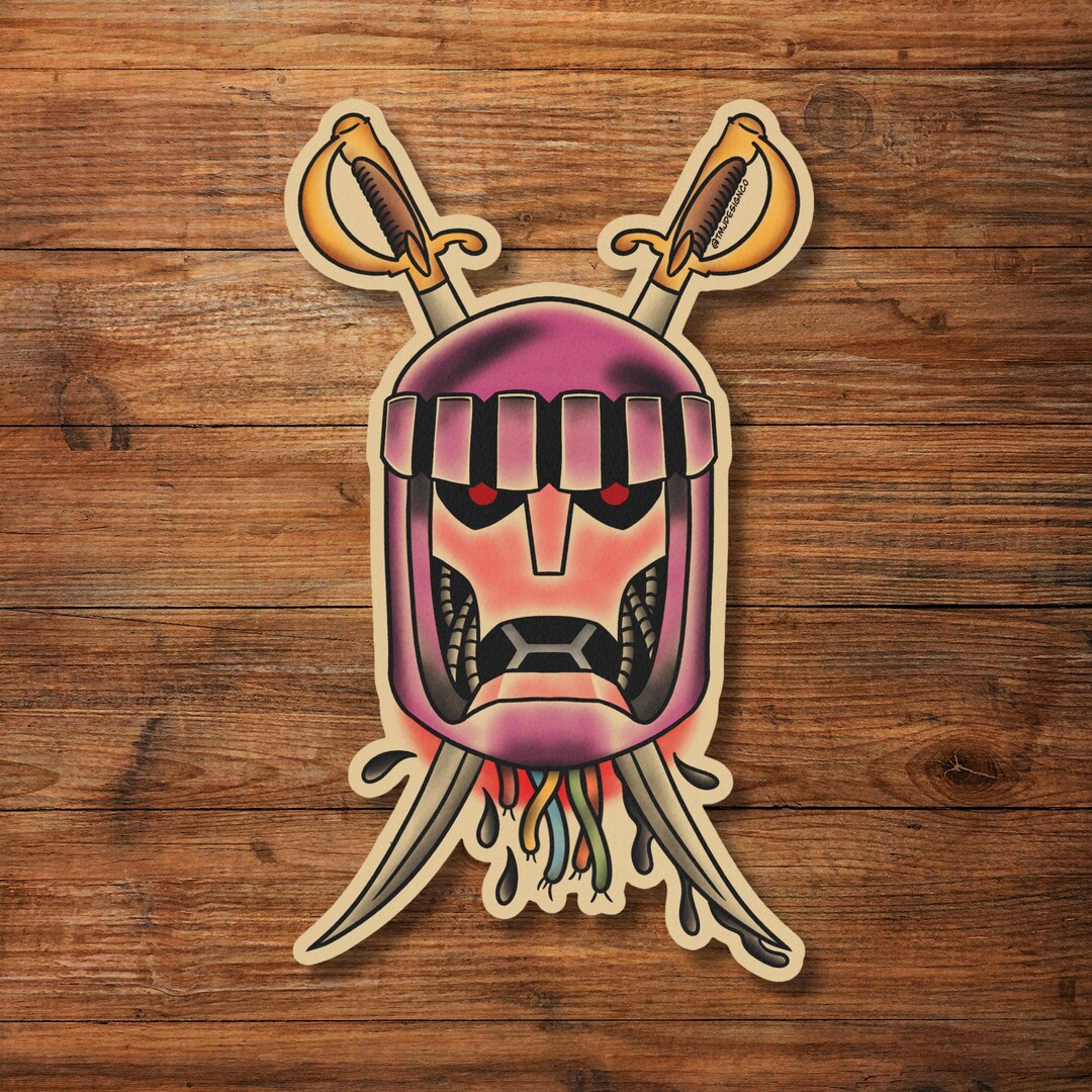 Sentinel Robot Traditional Tattoo Sticker - Etsy