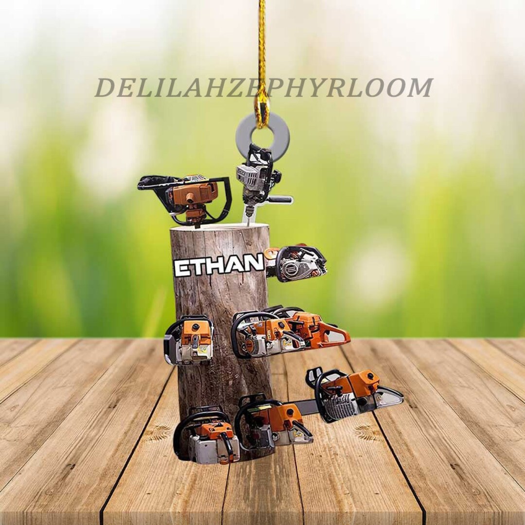 Personalized Chainsaw Ornament Custom Shaped Acrylic Arborist Ornament ...