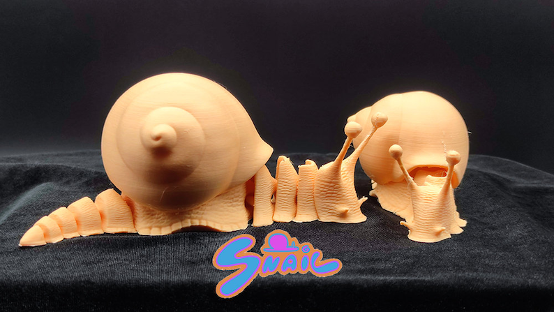 Cute Flexi Snail - Instant Download Print-in-place STL File for 3D ...