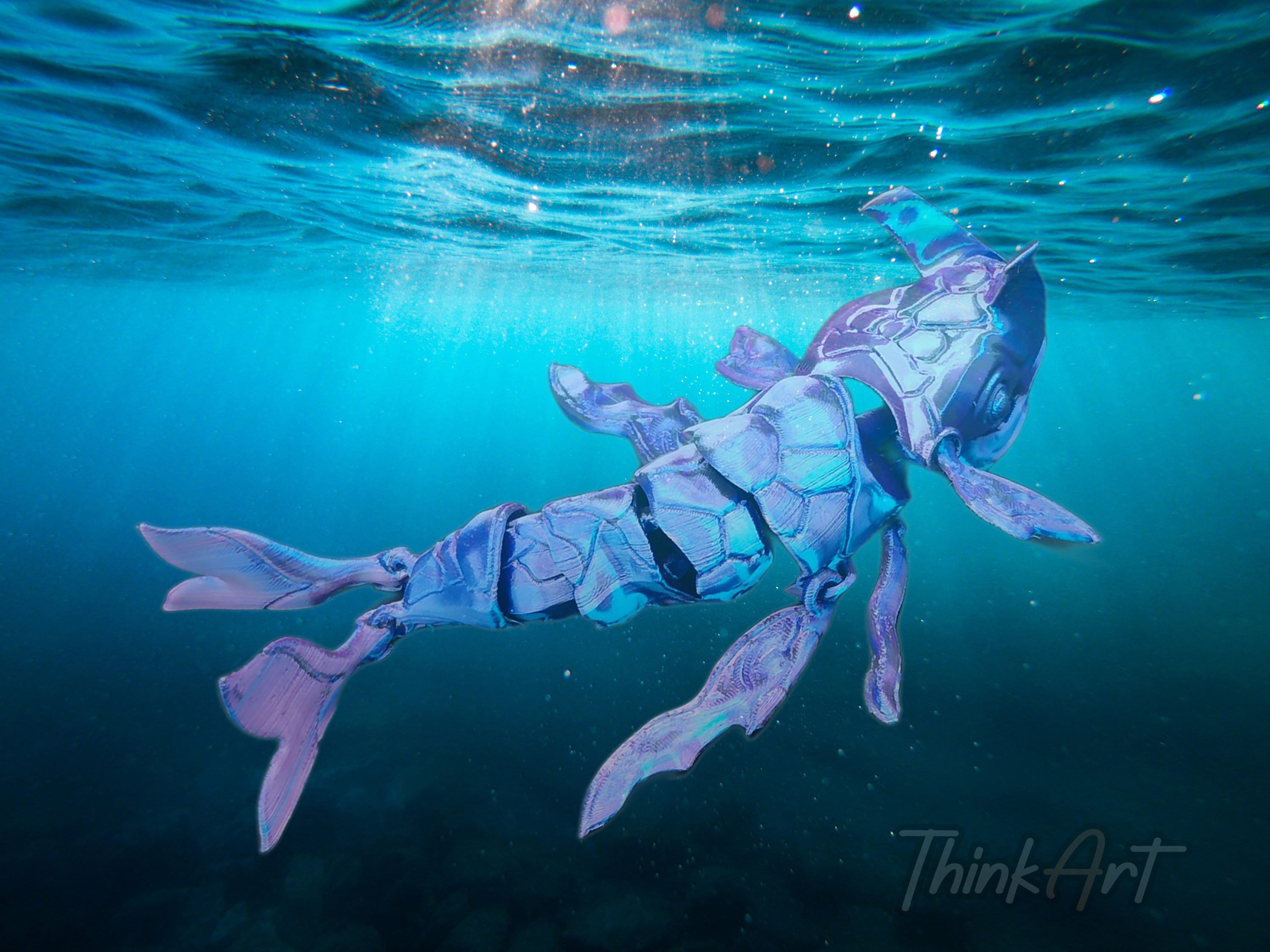 Flexi Little Tulkun - Instant Download Pint-in-place STL File for 3D ...