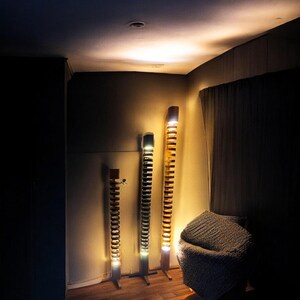 Wooden Corner Lamp, Nightstand Corner Lamp, Standing Tall Floor Lamp ...