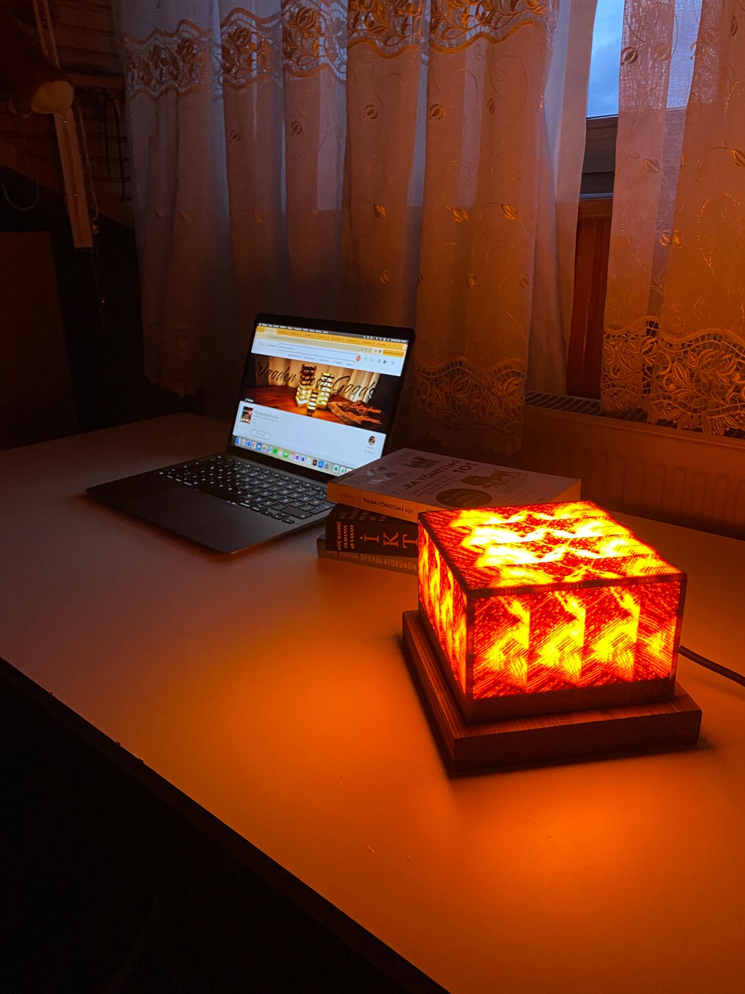 Wooden Small Table Lamp, Desk Lighting, Minimalist Natural Wood Lamp ...