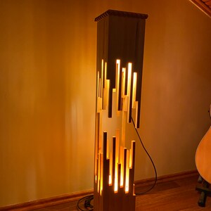 Wooden Floor Lamp,corner Room Lighting,wood Oak Light, Floor Lampshade ...