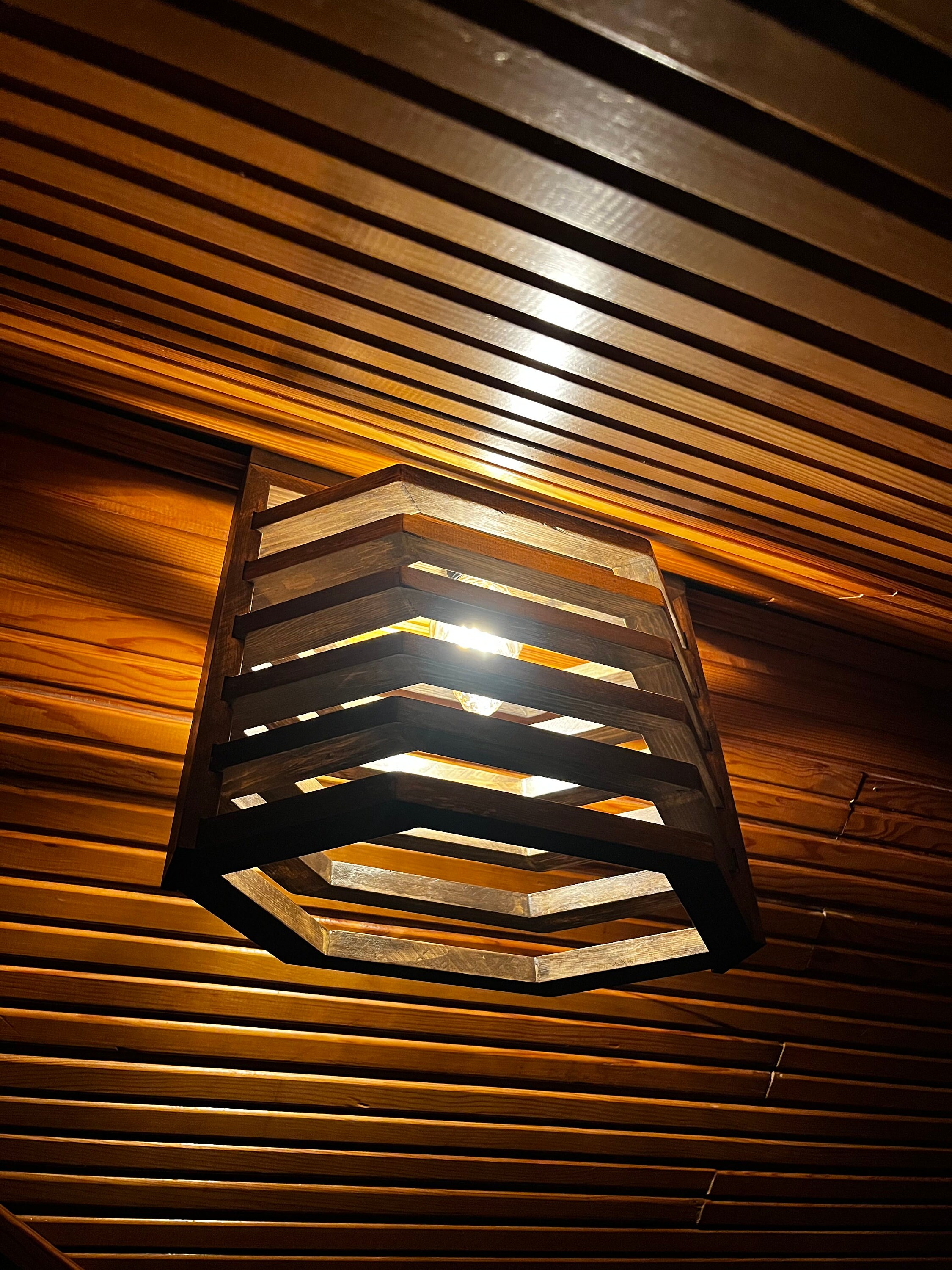 Wooden Pendant Light, Dining Handmade Lamp , Chandelier Lighting ...