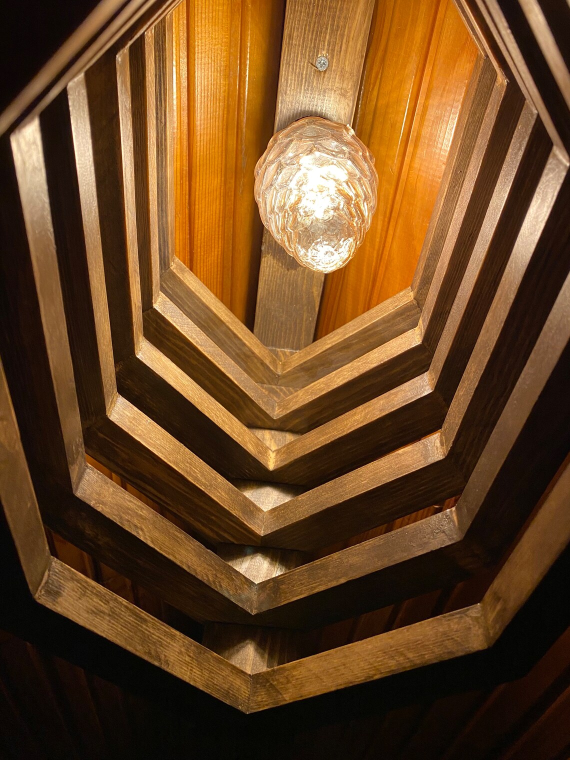 Wooden Pendant Light, Dining Handmade Lamp , Chandelier Lighting ...