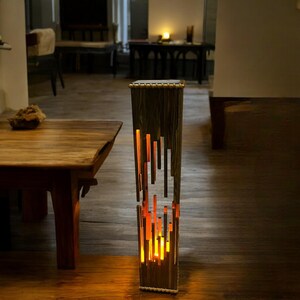 Wooden Floor Lamp,corner Room Lighting,wood Oak Light, Floor Lampshade ...