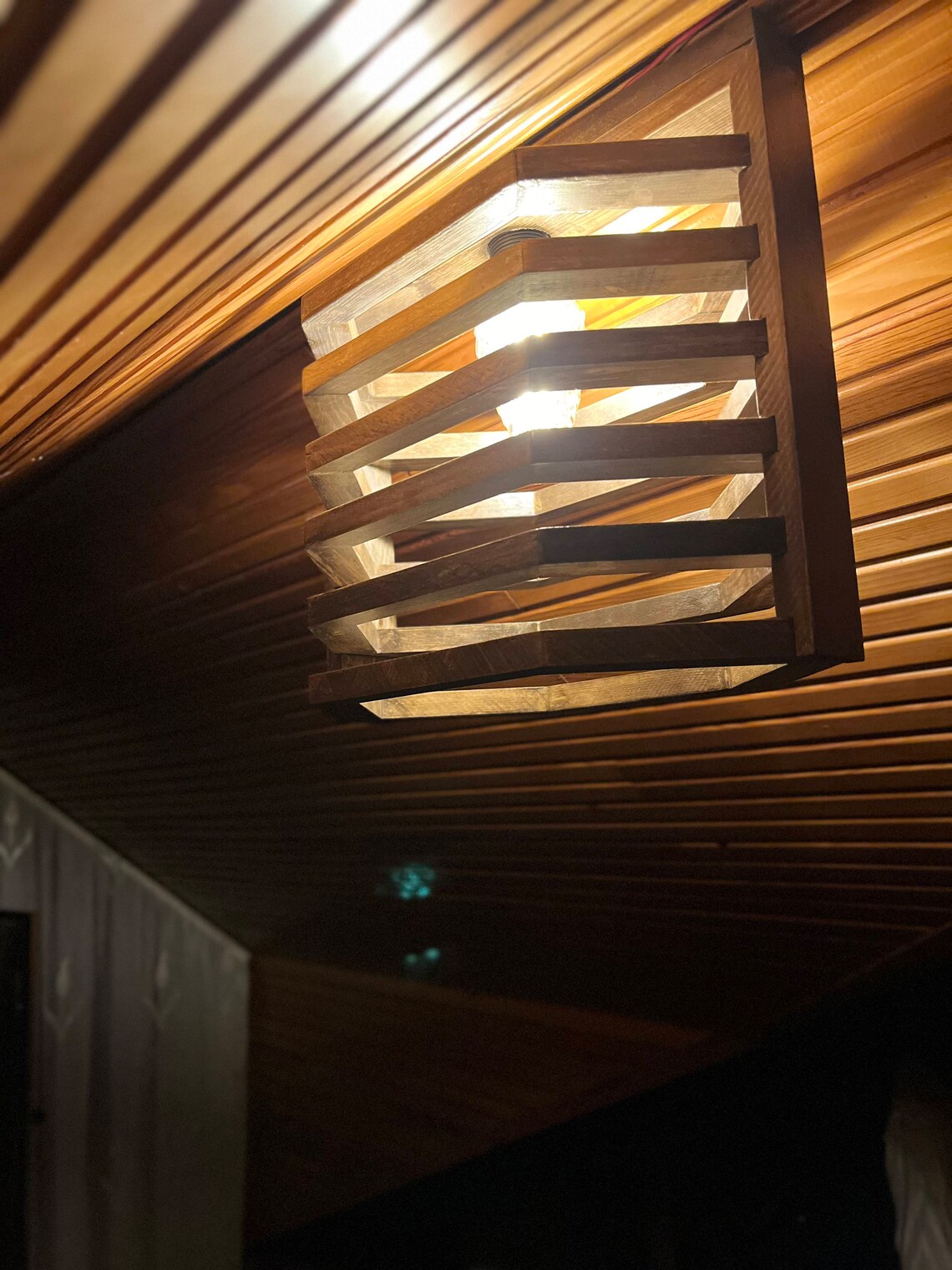 Wooden Pendant Light, Dining Handmade Lamp , Chandelier Lighting ...