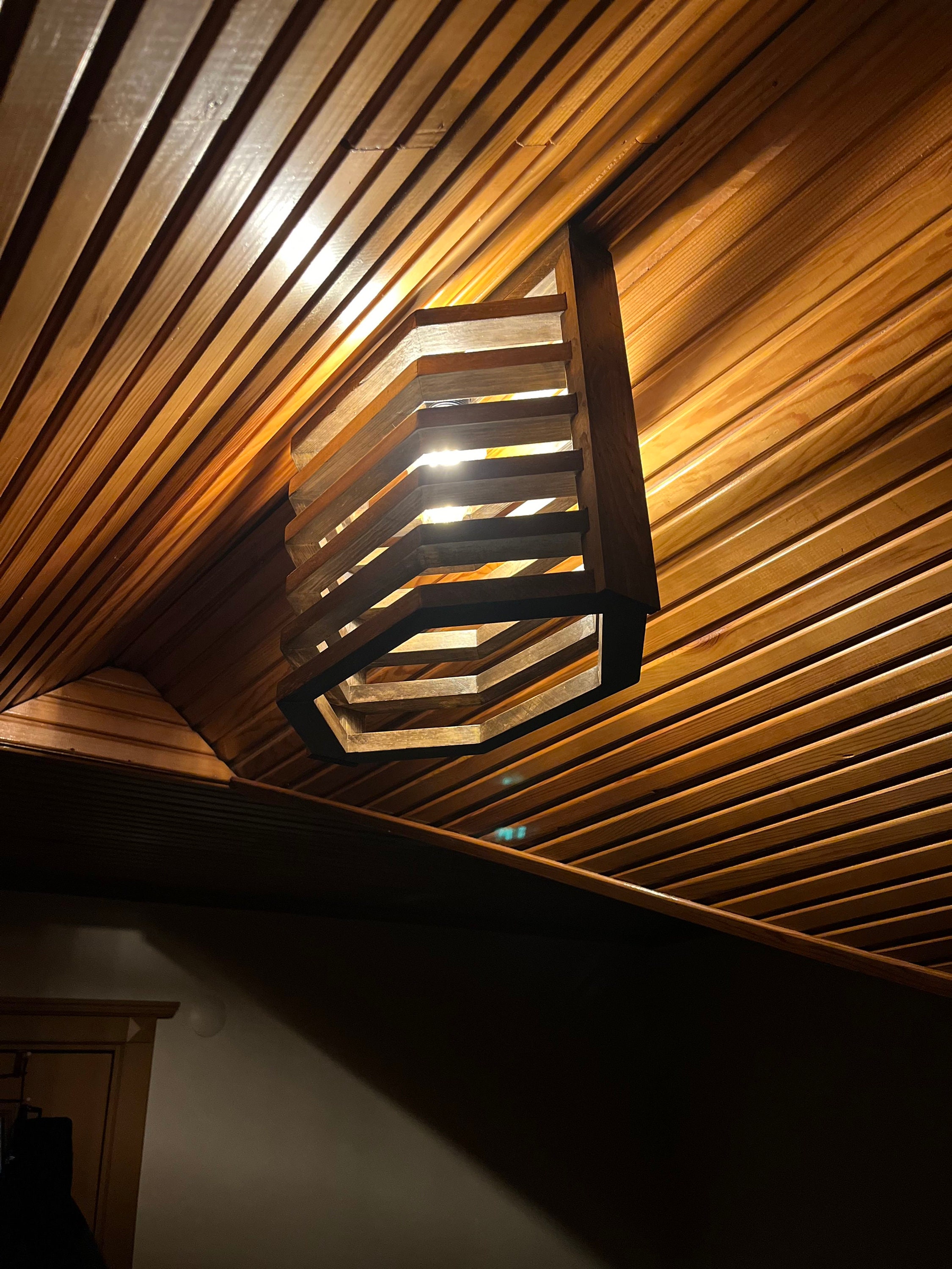 Wooden Pendant Light, Dining Handmade Lamp , Chandelier Lighting ...
