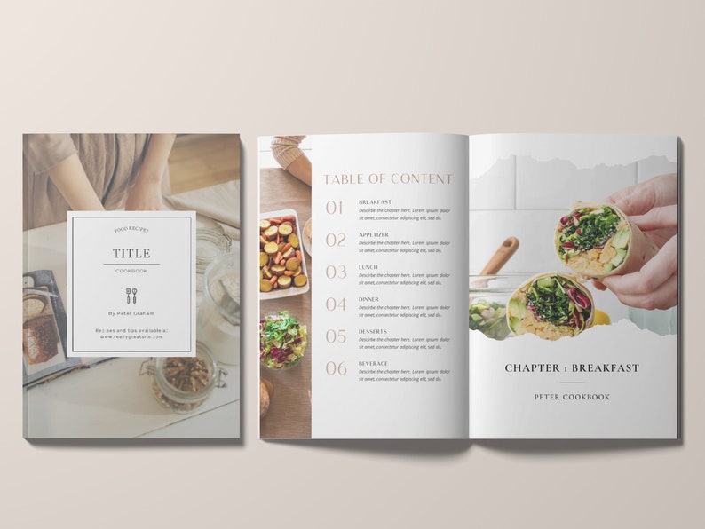 Cookbook Template | Ebook Template for Recipe | Edit Recipe Template ...